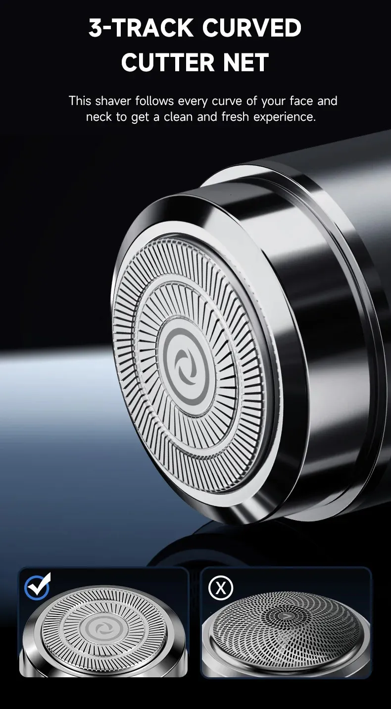 ENCHEN Z3 Mini Rotary Shaver With 3-Track Curved Cutter Net Automatic ...