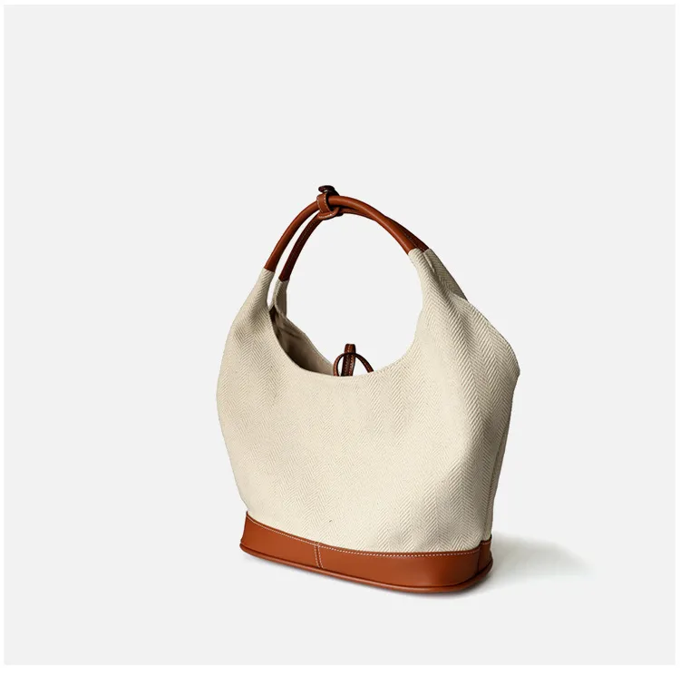 Designer Canvas Handbag Bucket Shape with Hasp Closure Large 25 in ...