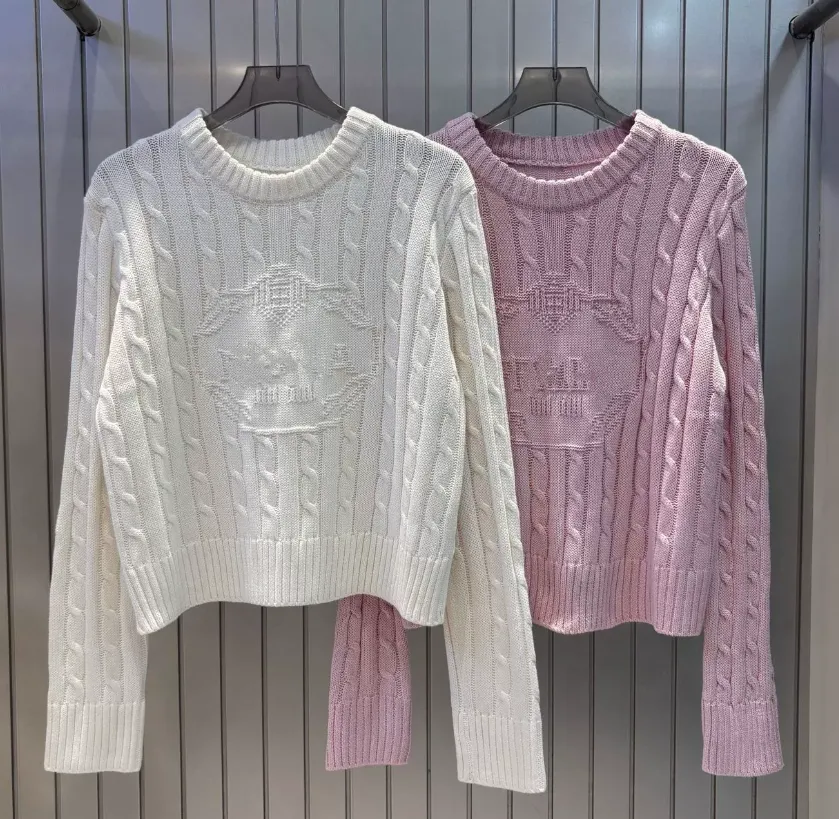 Designer Womens Solid Color Letter Embroidery Knitted Cotton Blend ...