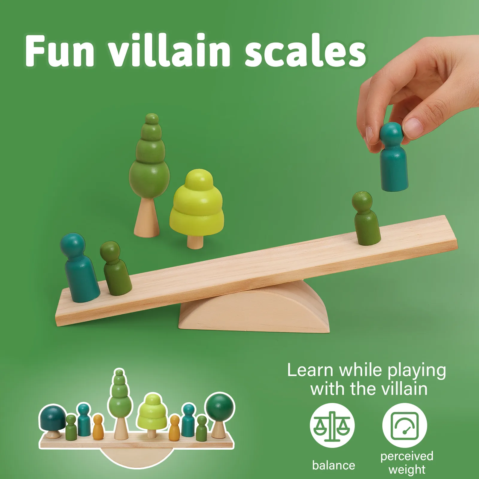 Children's early education wooden building blocks multicolor set for ...