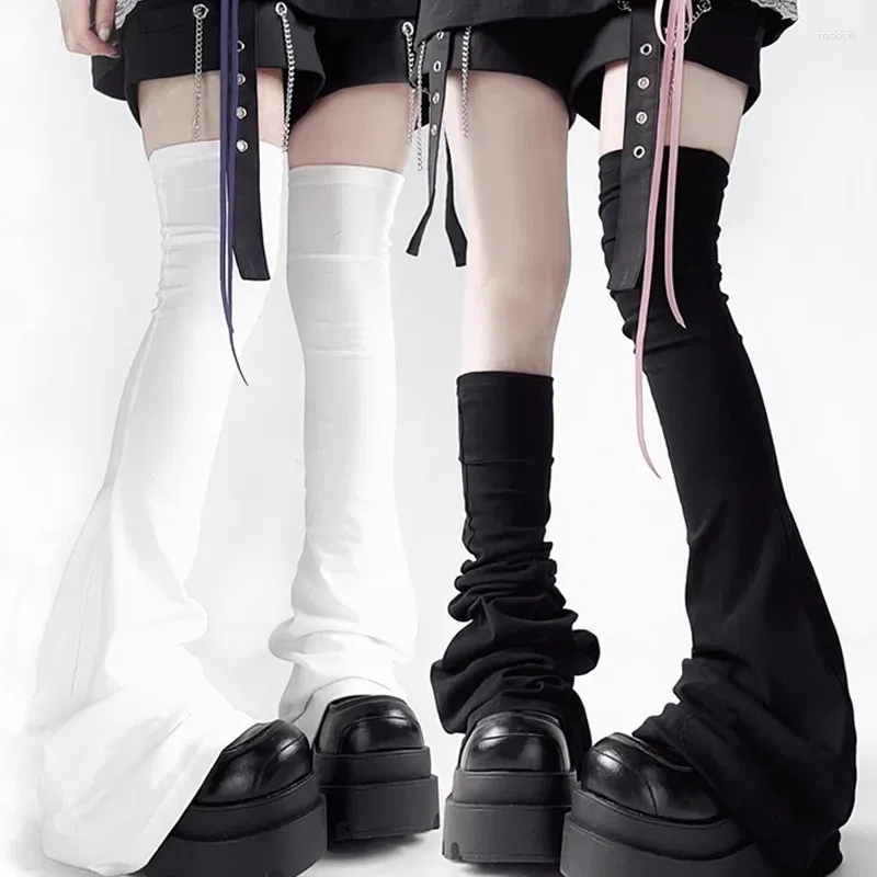 Women Socks Punk Y2K Leg Warmer Stockings Elastic Slimming Polyester ...