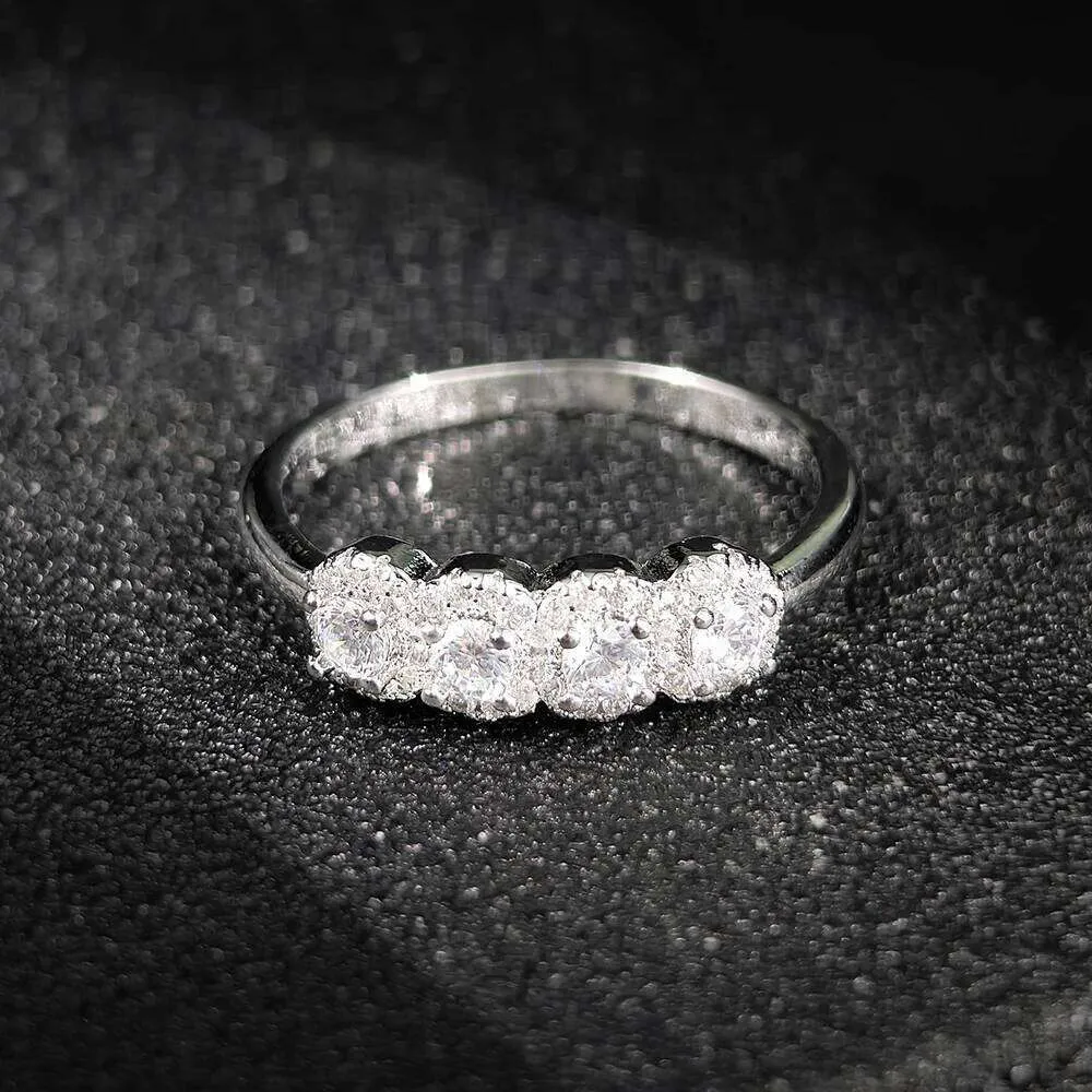 Diamond Eternity Wedding Band Ring for Women Rhodium-Plated Copper with ...