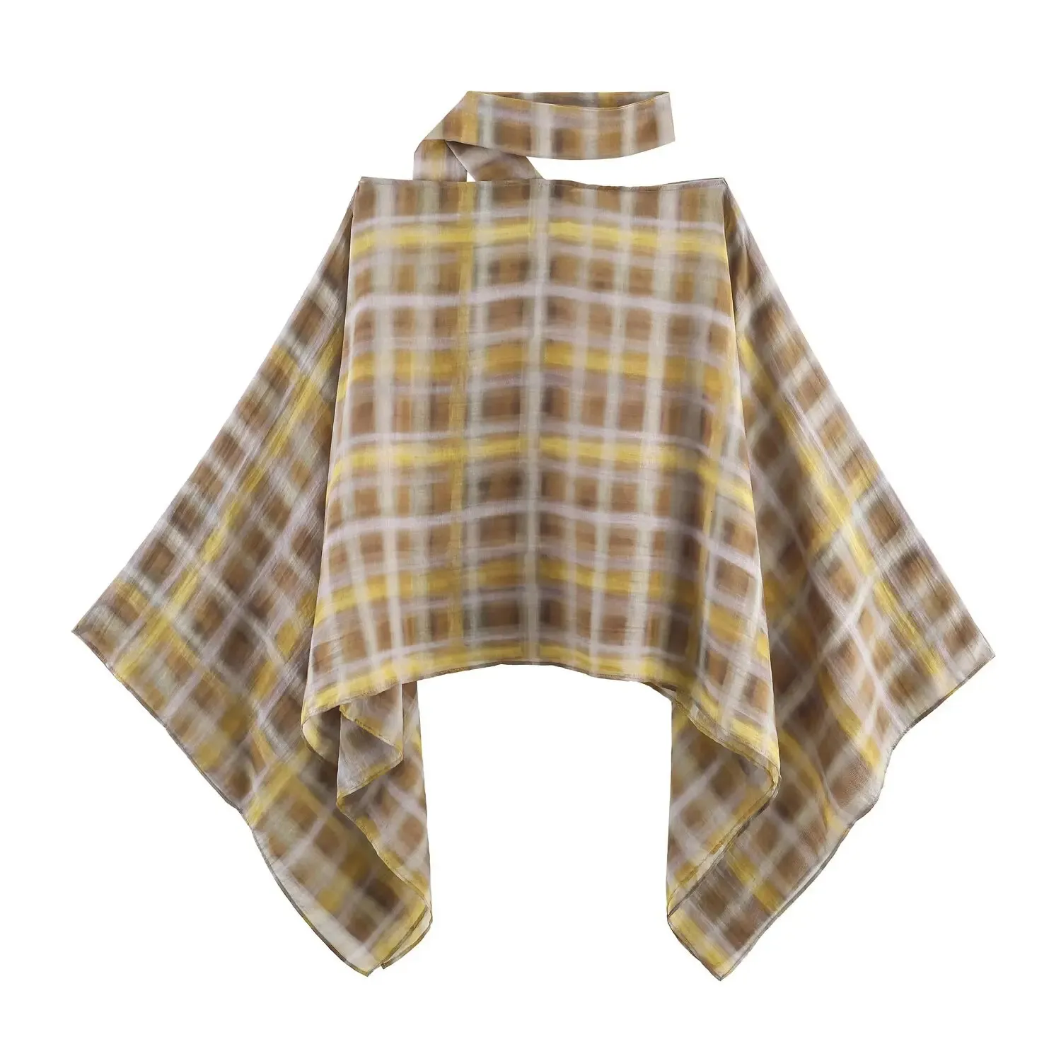 Two Piece Womens Outfit Vintage Sleeveless Vest with Scarf Collar and ...