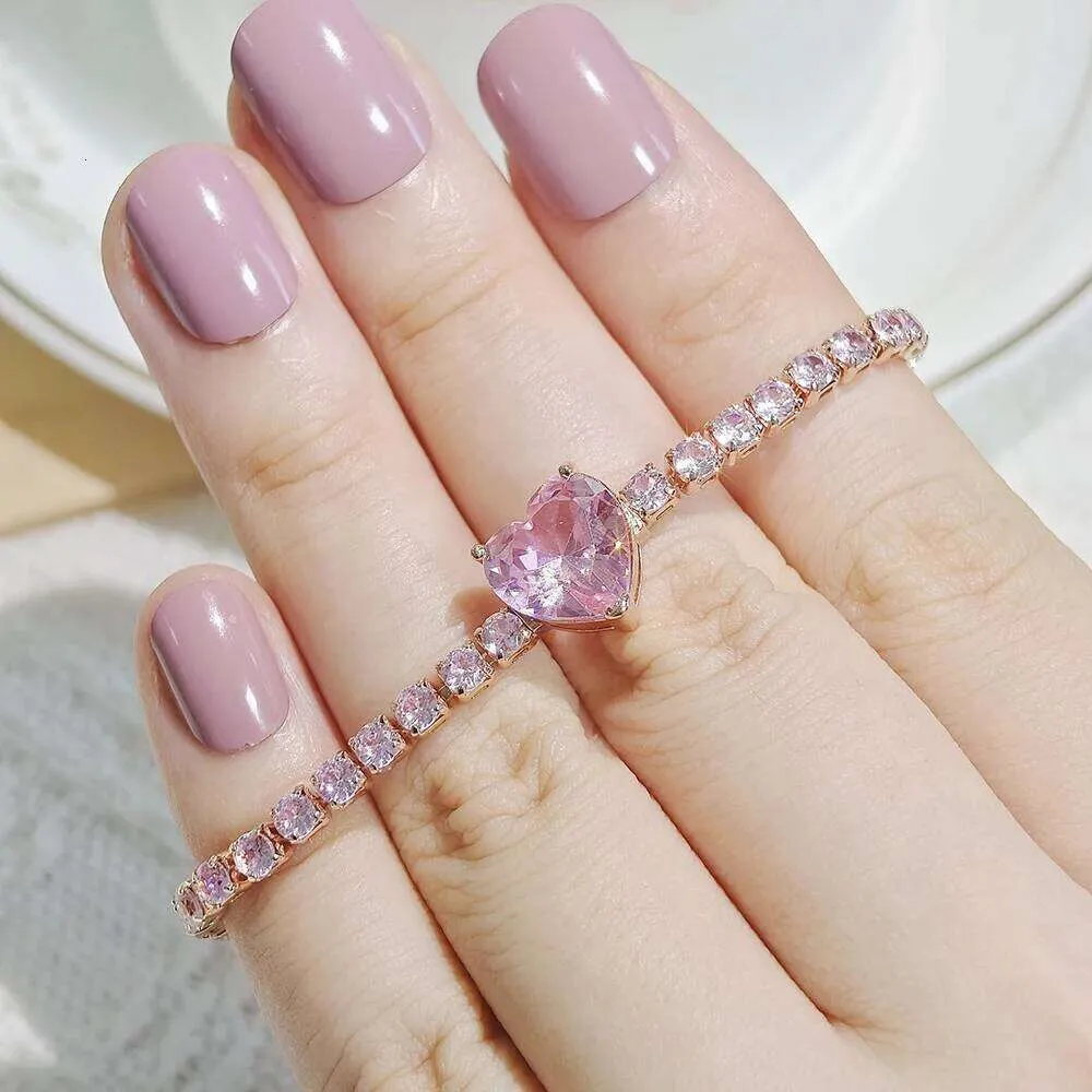 Pink Heart-Shaped Silicone Bracelet with Shell Stone and 14K Gold ...