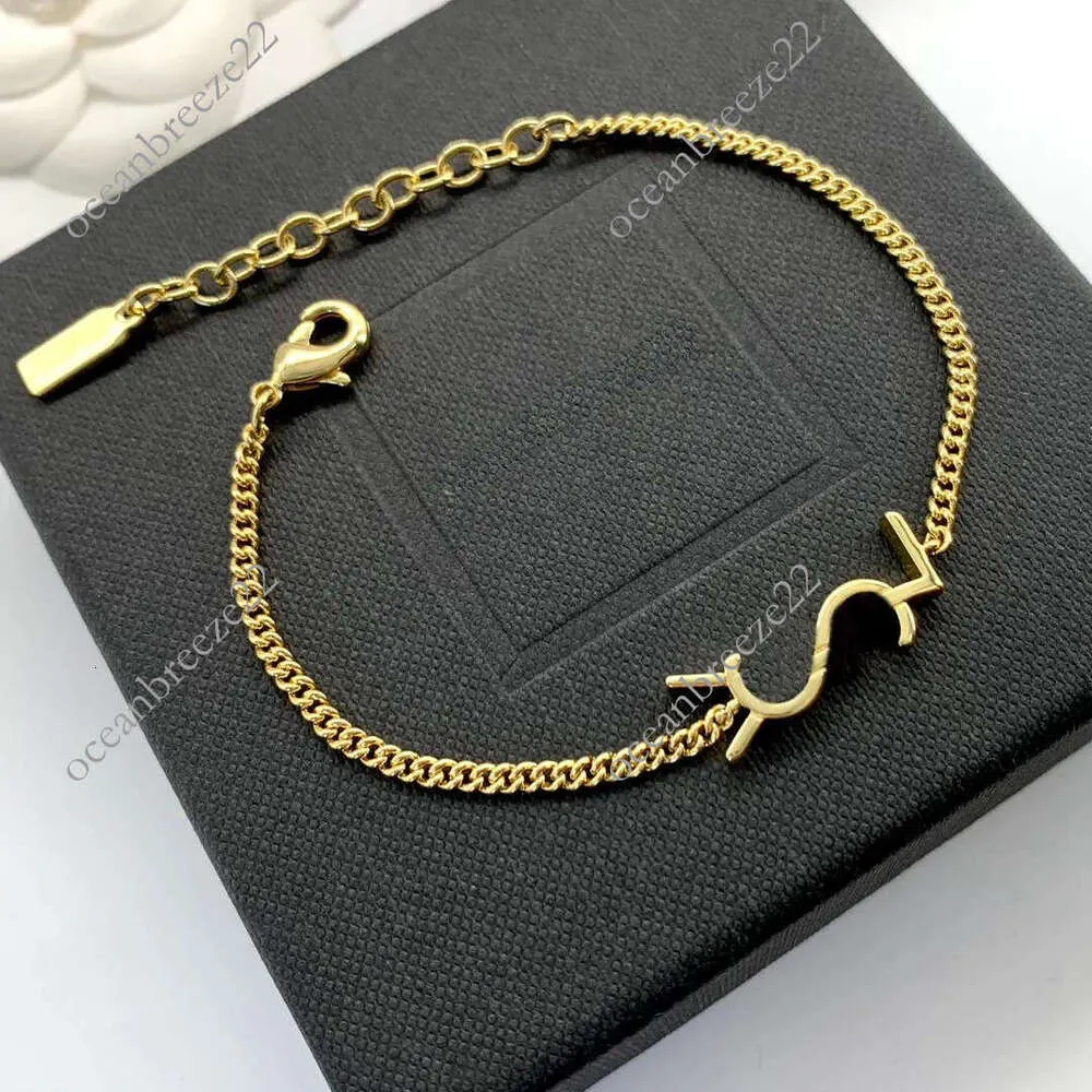 YSLly Gold Plated Letter Bracelet for Women with Ceramic and Cubic ...