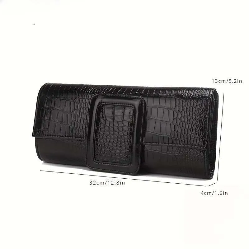 Elegant Medium Faux Suede Clutch Bag with Hasp Closure and Detachable ...
