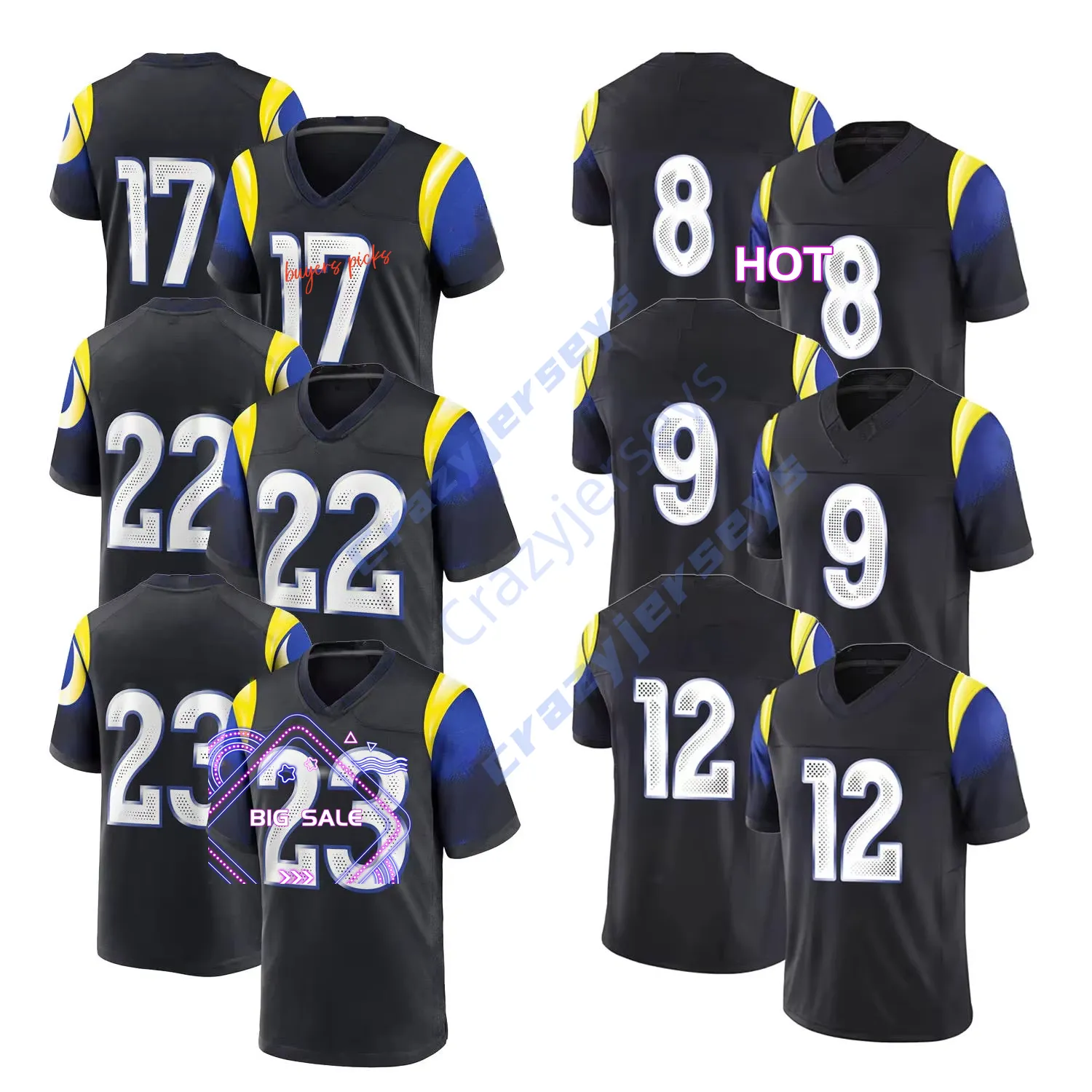 Men's Moisture Wicking Polyester Football Jersey with Short Sleeves ...