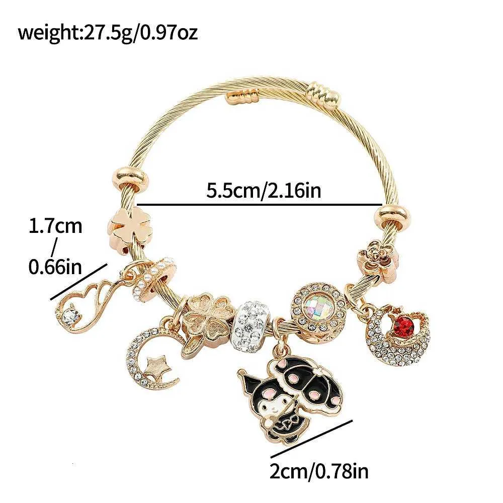 Sanrio Hello Kitty Bracelet for Girl Kawaii Anime Accessories Crystal ...