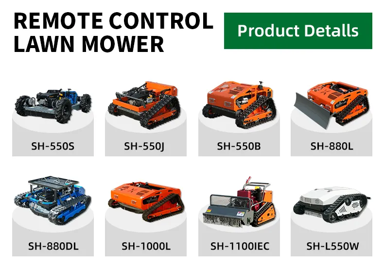 Remote Control Flail Lawn Mower with Steel Chassis and Adjustable ...