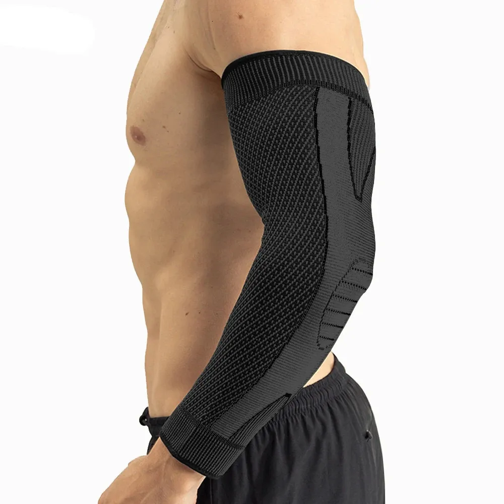 Sports Arm Compression Sleeve Knit Elbow Support with Hard Protective ...