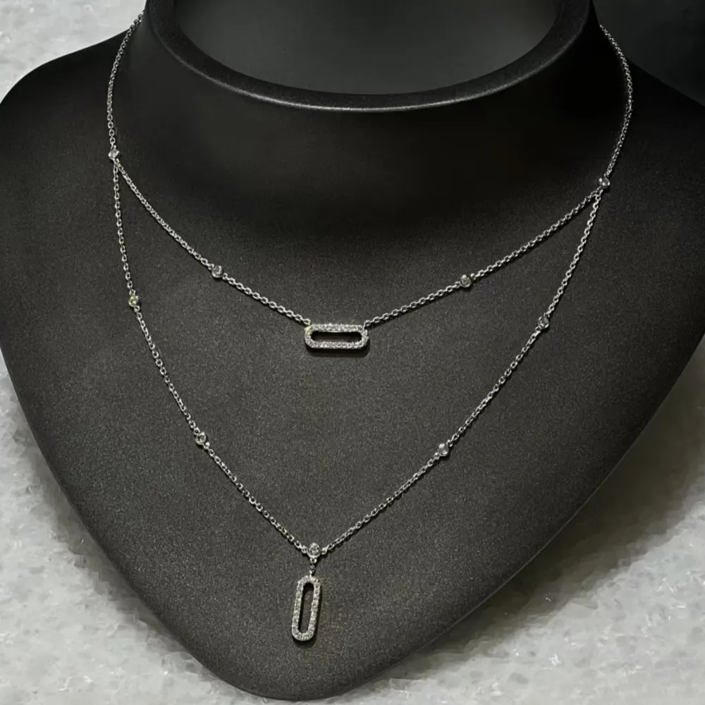 Classic Designer Single Diamond Sliding Necklace For... From Luxury ...