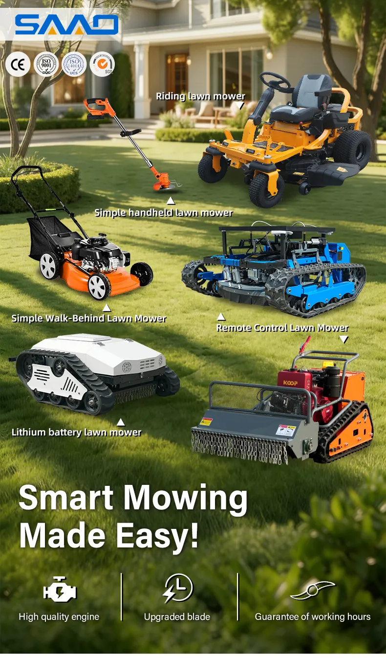 Remote Control Flail Lawn Mower with Steel Chassis and Adjustable ...