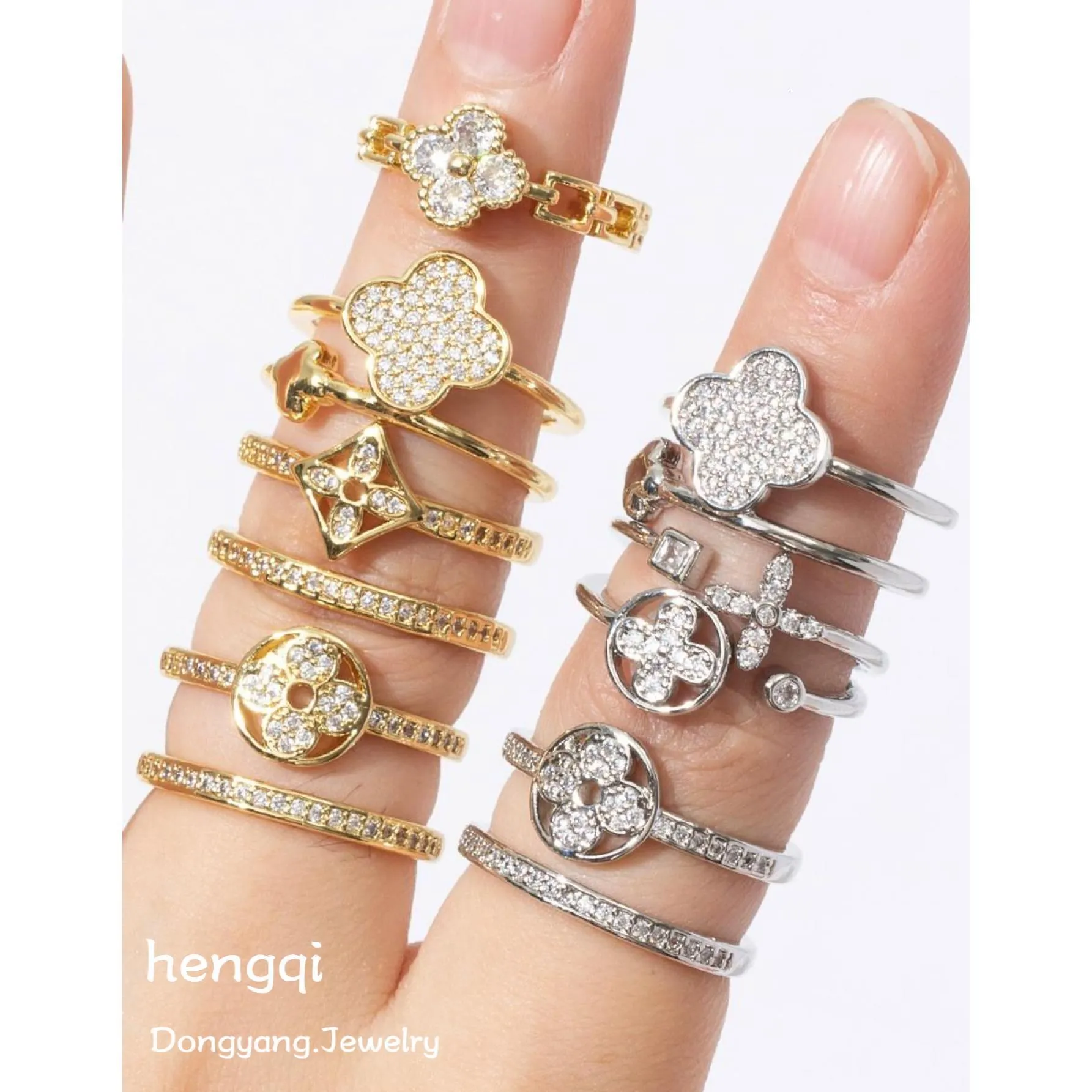 Luxury Designer Women's Silver Plated Copper Alloy Four-Leaf Clover ...