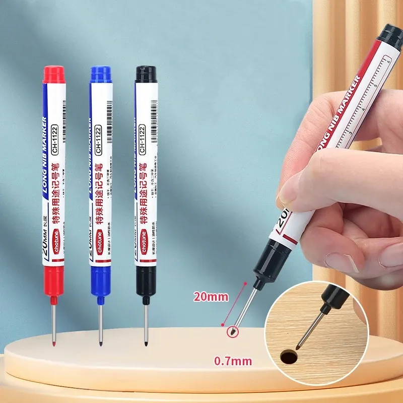 Set 20mm Deep Hole Long Nib Head Waterproof Marker Pens for Metal and ...