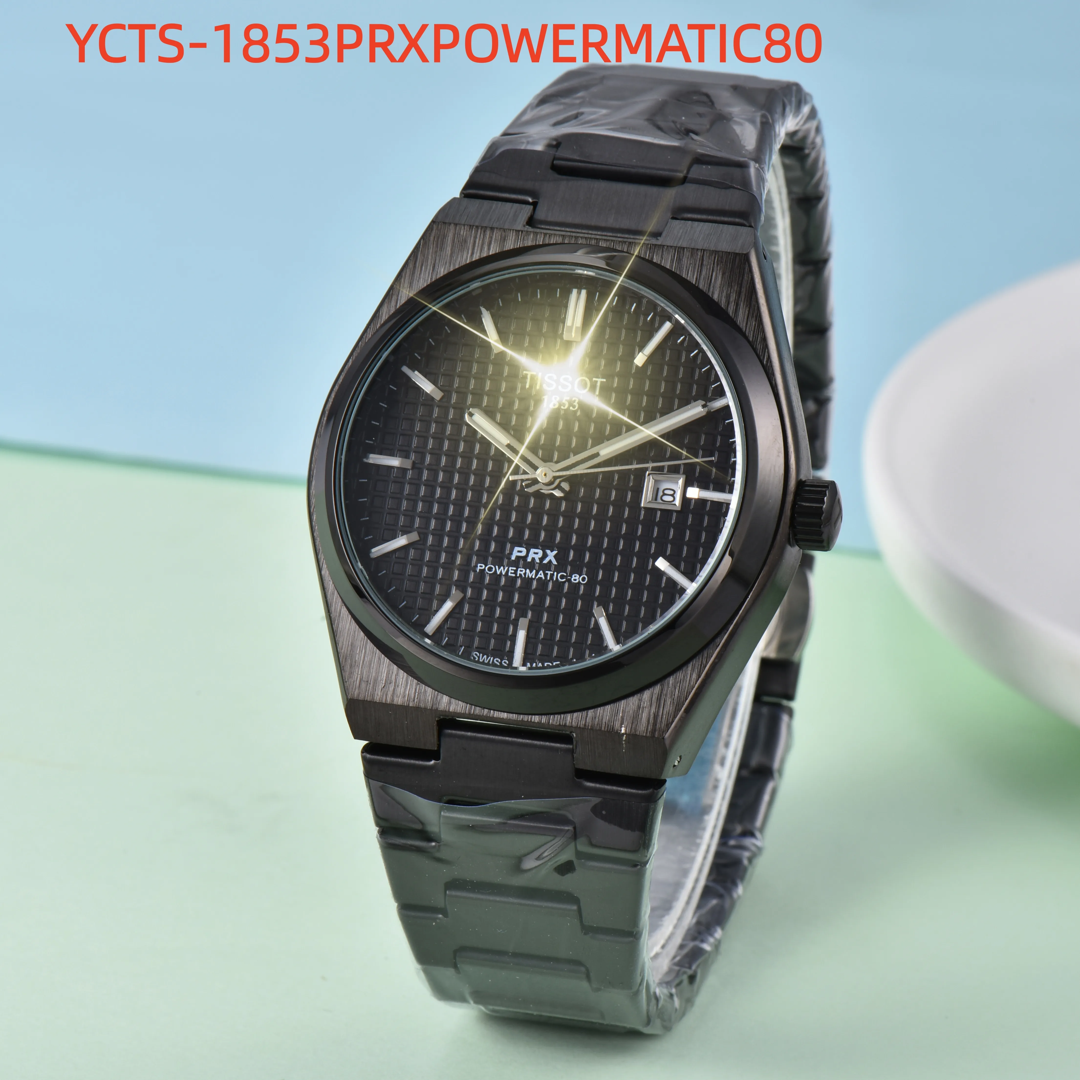 Luxury 1853Tissity Series Automatic Mechanical Black Wristwatch For Men ...