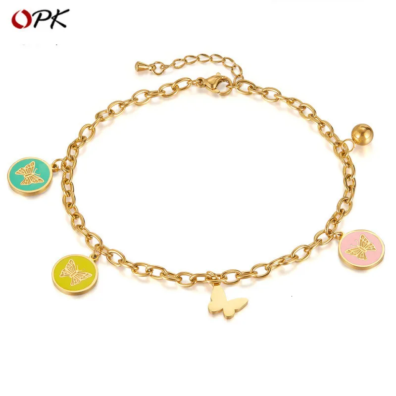 Ankle Chain Stainless Steel Snake Chain with White Moonstone and ...
