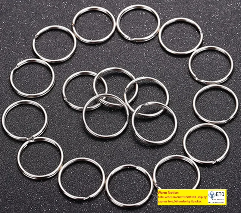 Silver Tone Zinc Alloy Split Key Rings 1.5x25mm Round Metal Hook for ...