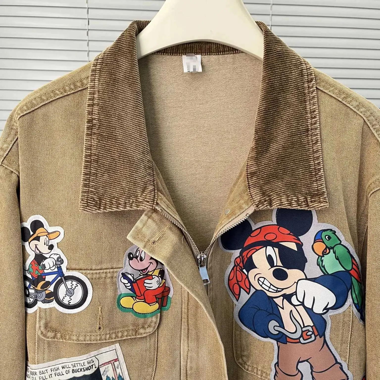 Disney 2025 Autumn New Cartoon Cute Pattern Patchwork Jacket Boyfriend ...