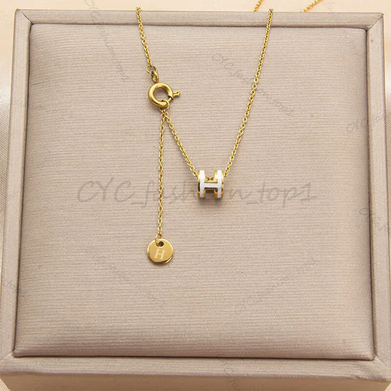 Designer White Hollow 3D Letter Pendant Four Leaf Clover Necklace For ...