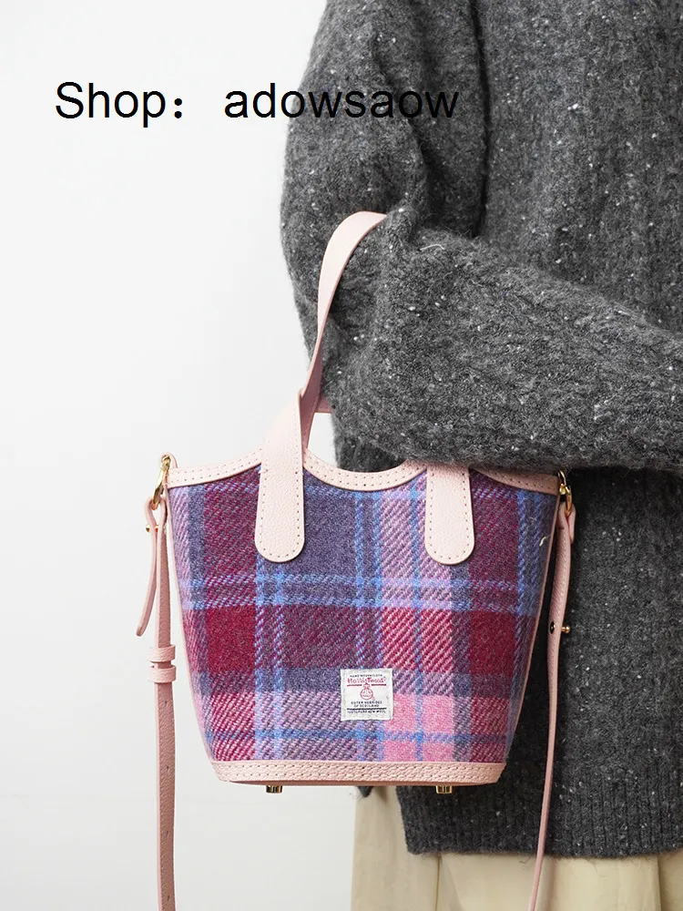 Luxury Harris Tweed British Plaid Handbag, Women's Armpit Bag, Hanging ...