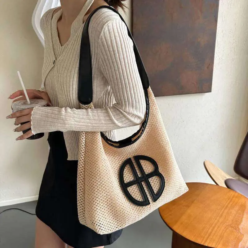 Fashion Trend Retro Straw Shoulder Bag Large Capacity Woven Tote For ...