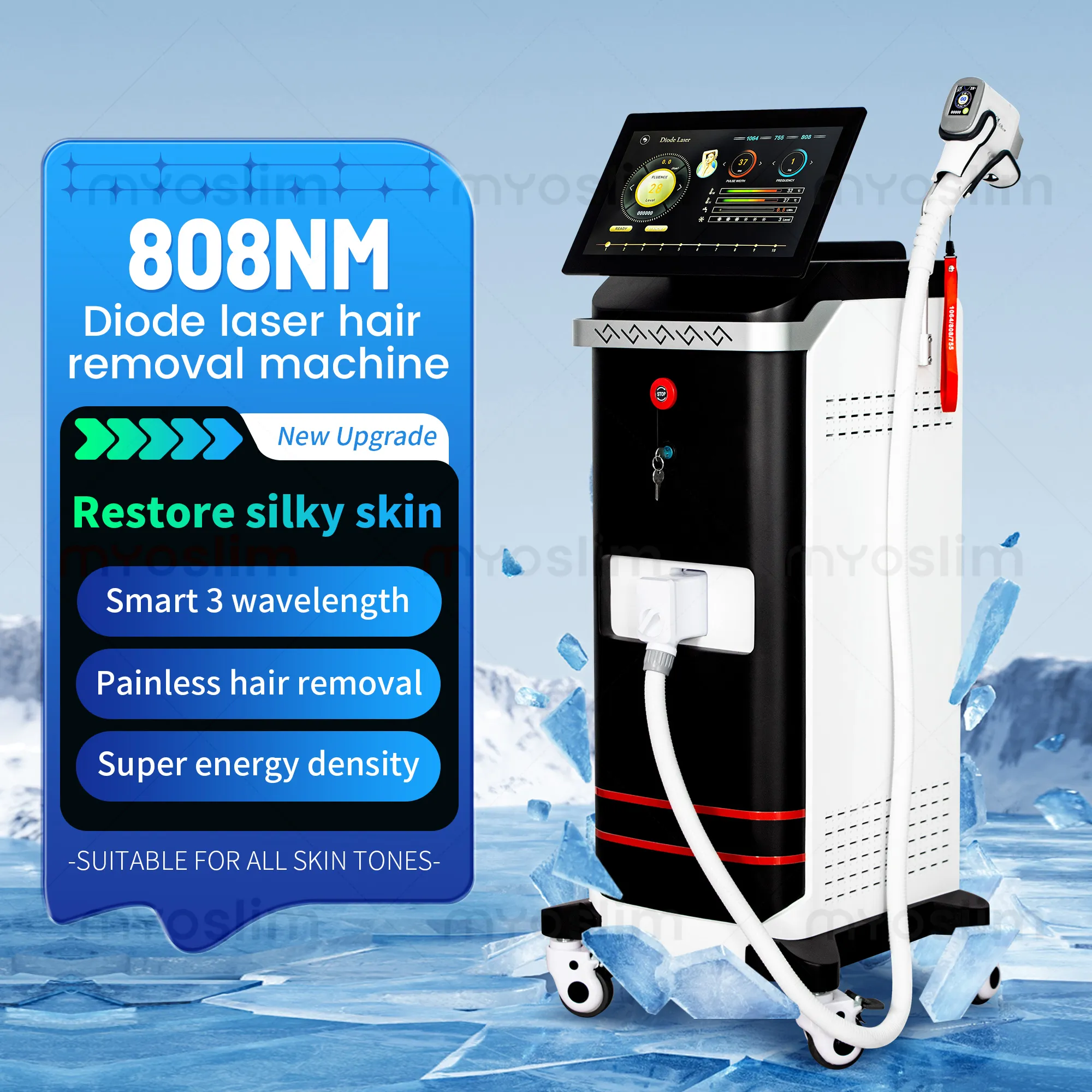 New Design Multi Waves 808nm Diode Laser Hair Removal Device High Power ...