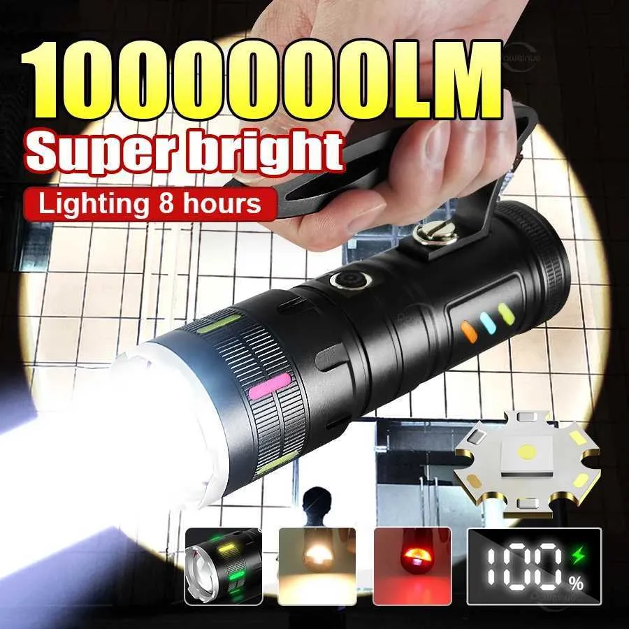 Ultra Power Rechargeable LED 100 000 Lumen Flashlight With Zoom, Super ...