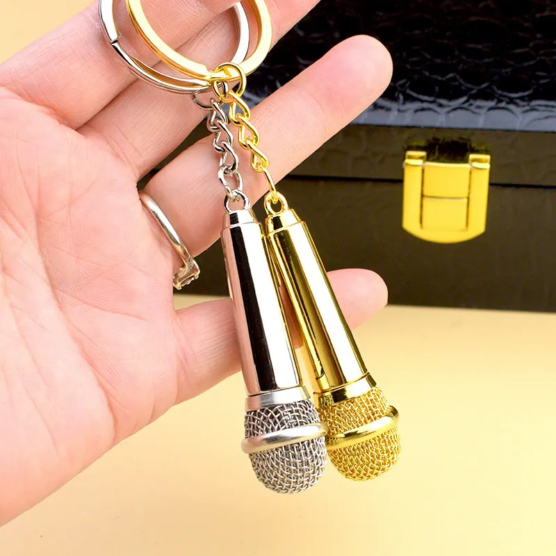 Mini Microphone Keychains Metal Keyring Pendant For... From Seacoast ...