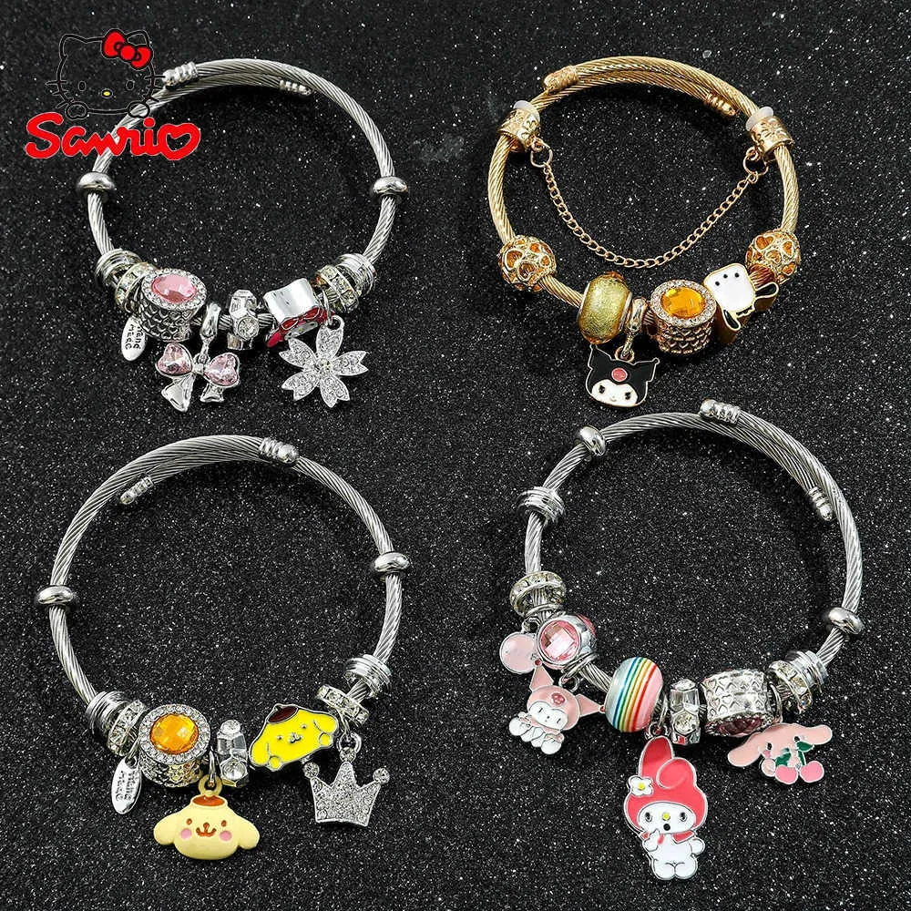 Sanrio Cute Lovely Sanrio Melody Kuromi Pompompurin DIY Charms Beads ...