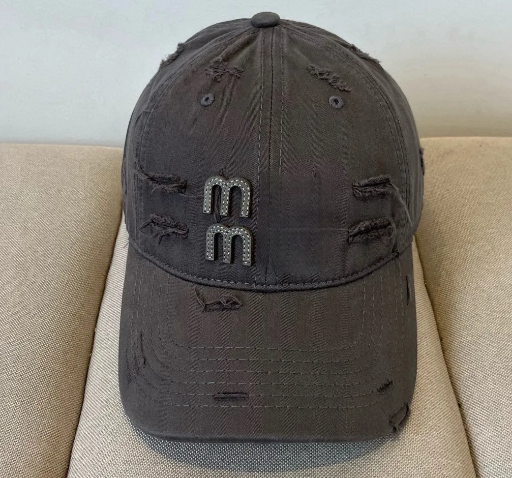 Grey Baseball Cap with Straps, Designer Luxe Casquette for Women and ...