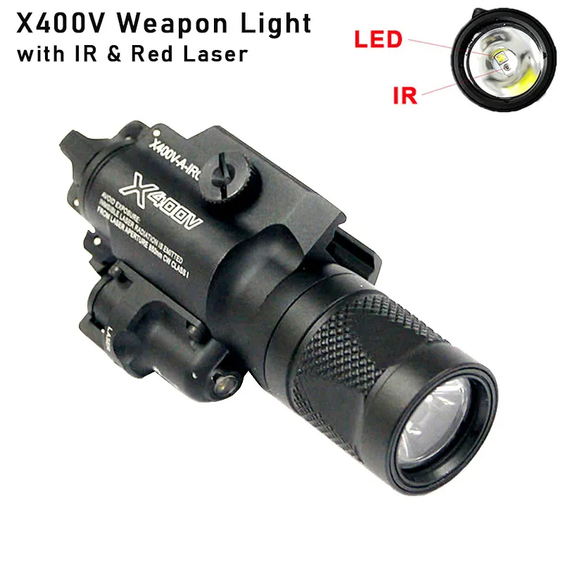 Tactical SF X400V Weapon Light With IR Output And Integrated Red Laser ...