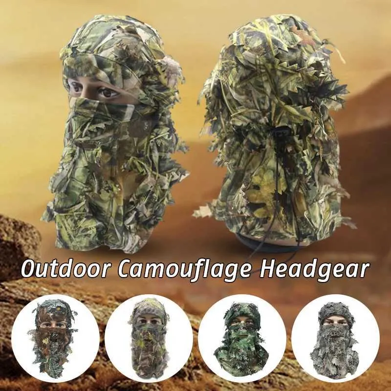 3D Camo Ghillie Mask Full Face Cover Balaclava For Outdoor Hunting ...