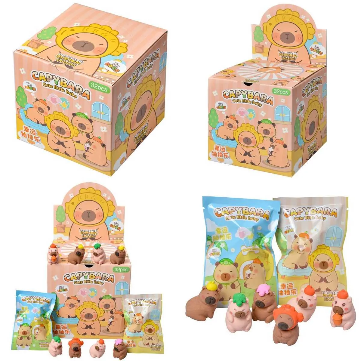 Capybara Calico Critters Blind Box Set Cute Rubber Characters For ...
