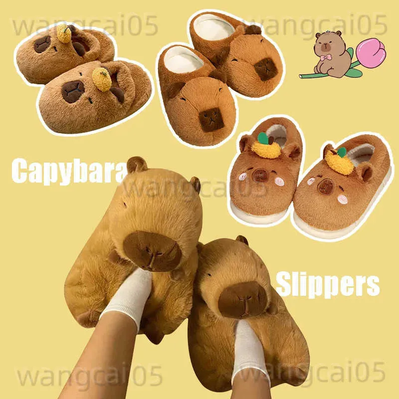 Cute Animal Slippers: Highland Cow & Capybara Cartoon Cotton Shoes For ...
