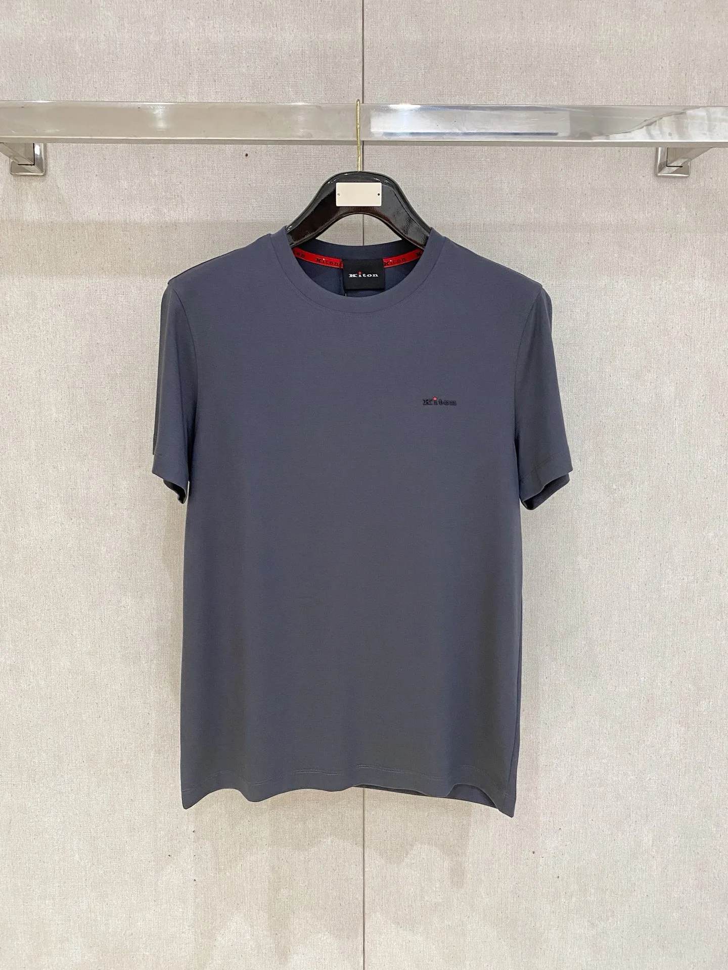 Men's Kiton T-Shirt K1289: Summer Old Money Leisure Round Neck Short ...