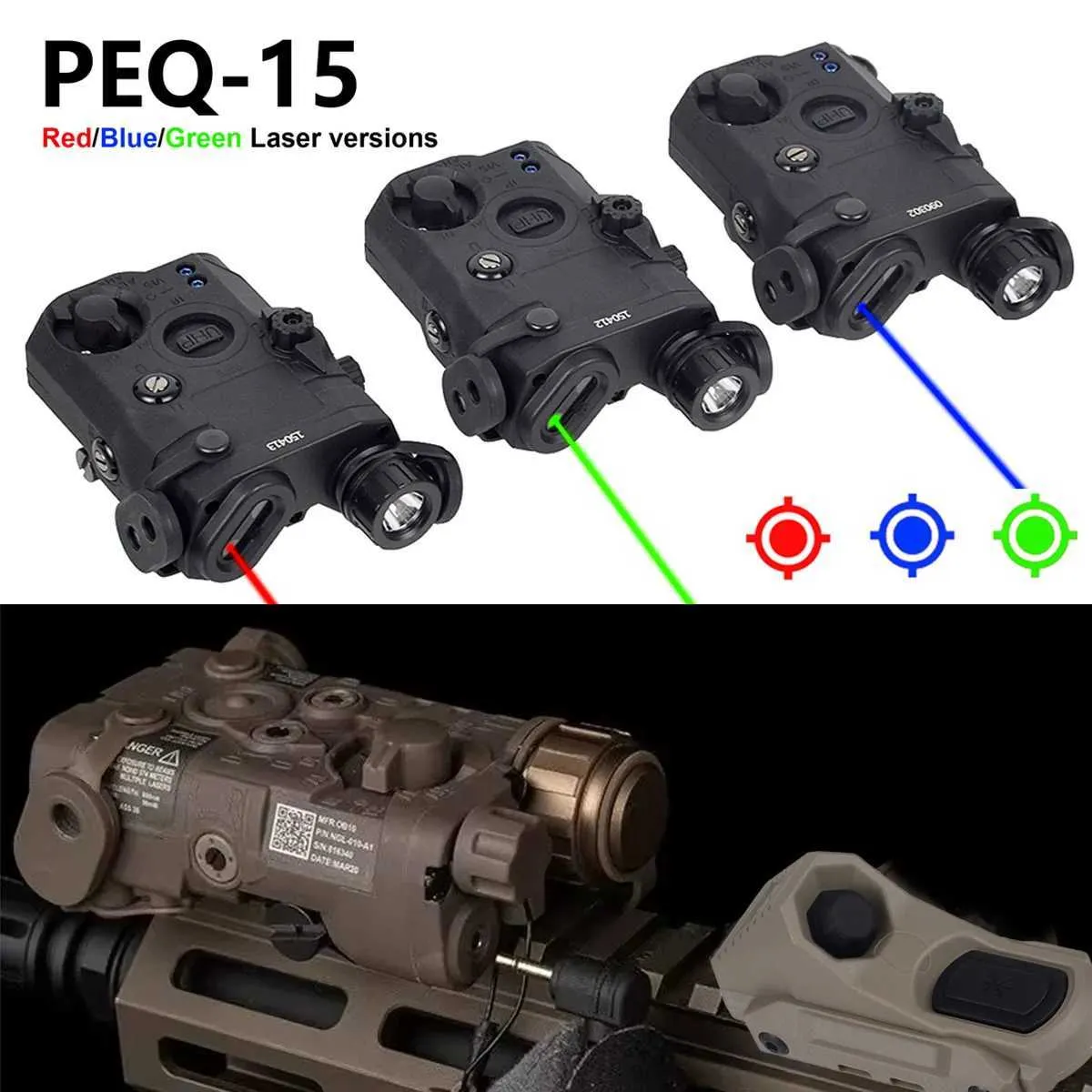 5555 Red Dot Green Blue IR Fill Light Laser Switch Indicator Tactical ...