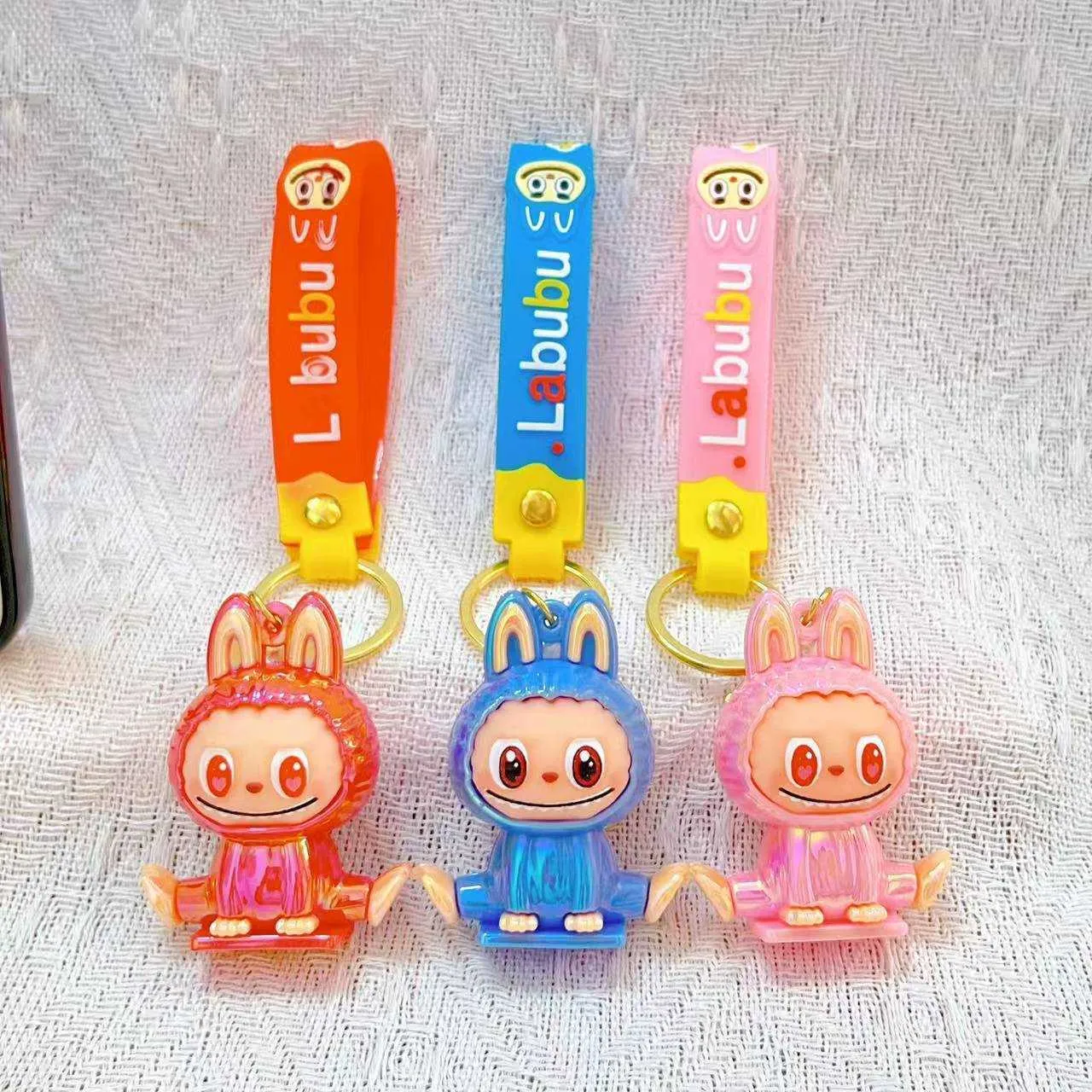 Labubu Cartoon 3D Plush Mobile Keychain Plated Bag Pendant J250705 From ...