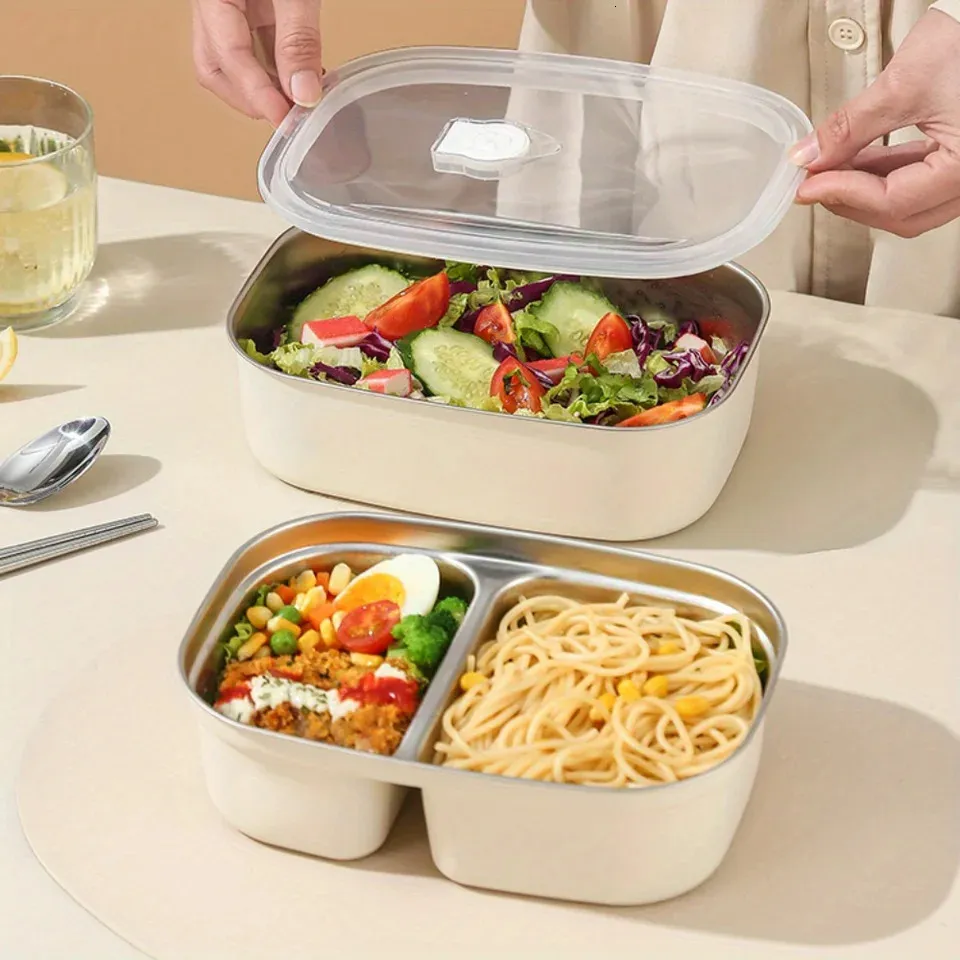 SUS304 Stainless Steel Bento Boxes With Lid Leakproof Lunch Containers ...
