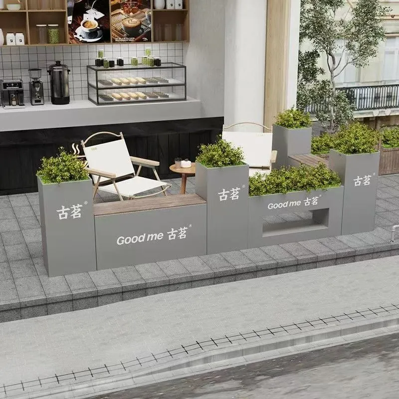 Wrought Iron Outdoor Flower Box Combination For Commercial Street And ...