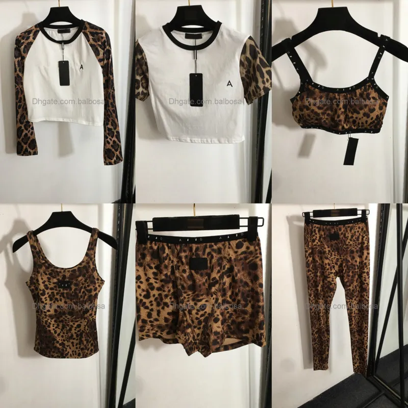Women's Summer Tracksuit Set: Fashion Leopard Print Tee Shirts, Vest ...