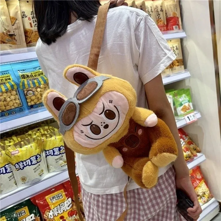 Labubu Zimomo Plush Doll Backpack Cute Cartoon Crossbody Bag For ...