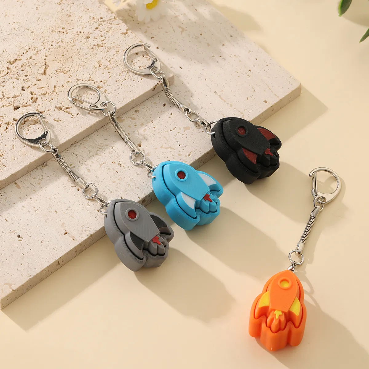 3D Printed Rocket Keychains Adult Stress Relief Toys With Clickable ...