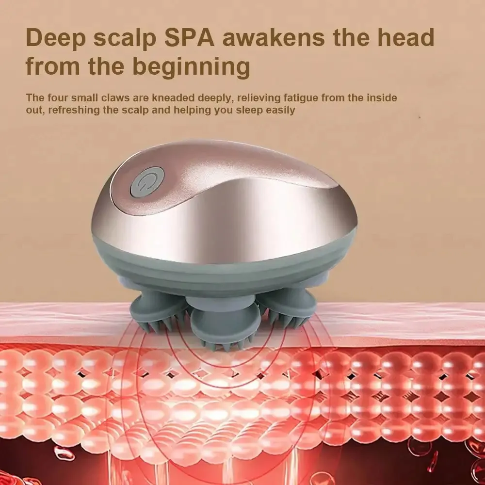 Scalp Massager Mini Octopus Claw Handheld Rechargeable Vibrating Head ...