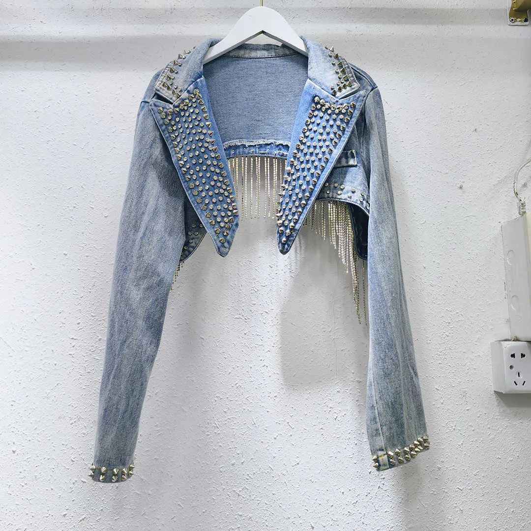 Heart Rivets Denim Bomber Jacket Love Shaped... From Hly893, $34.38 ...