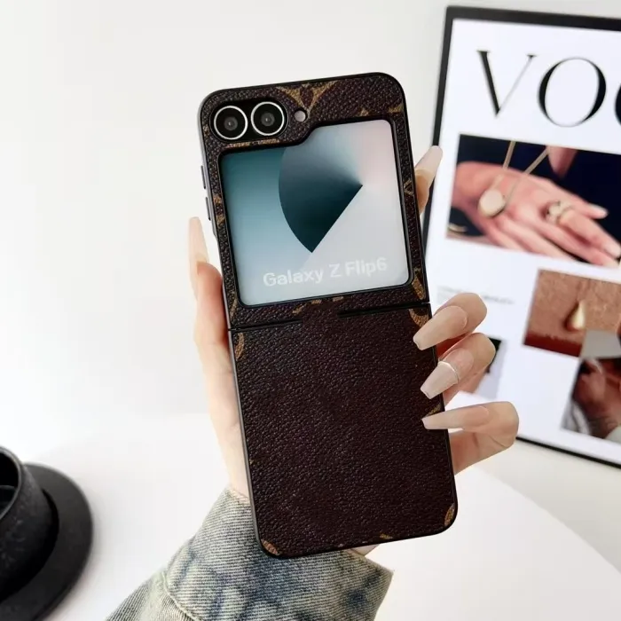 Luxury Leather Phone Case Designer Monogram Print Cover For Foldable ...