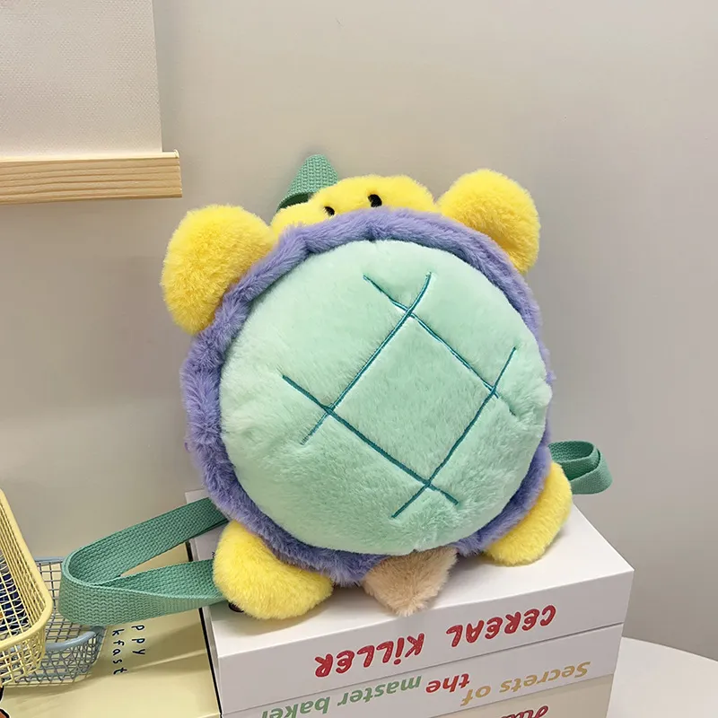 Cartoon turtle plush backpack with marine animal design for girls aged ...
