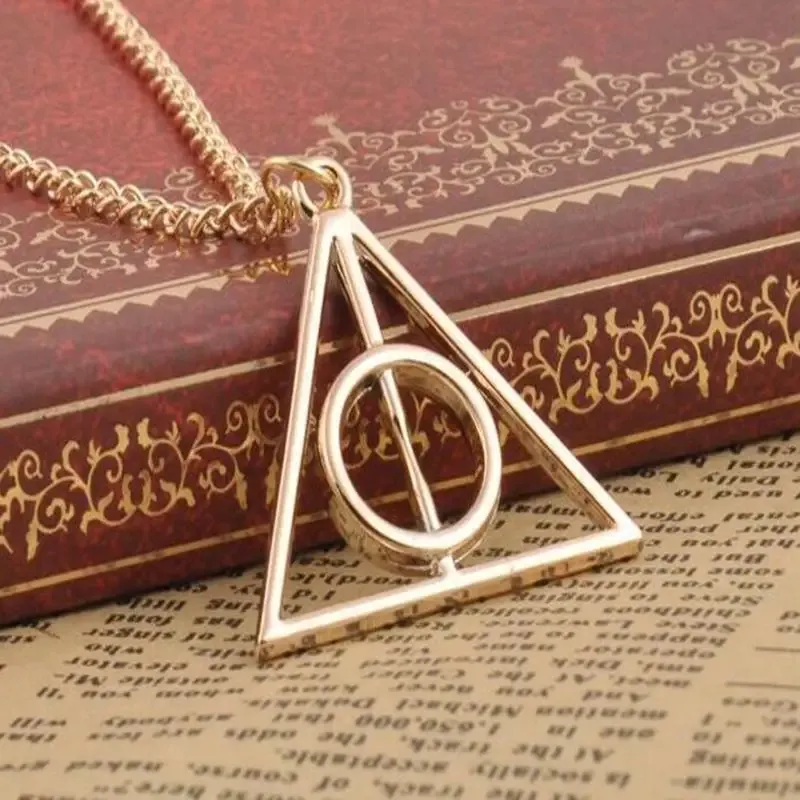 Triangle Necklace Deathly Hallows Pendant Jewelry With Long Chain ...