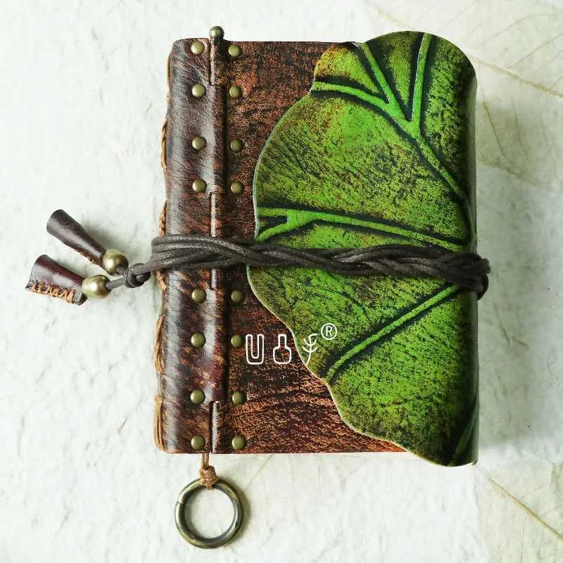 A5 A6 Hand-Customized Lotus Leaf Leather Notebook, High-Grade Leather ...