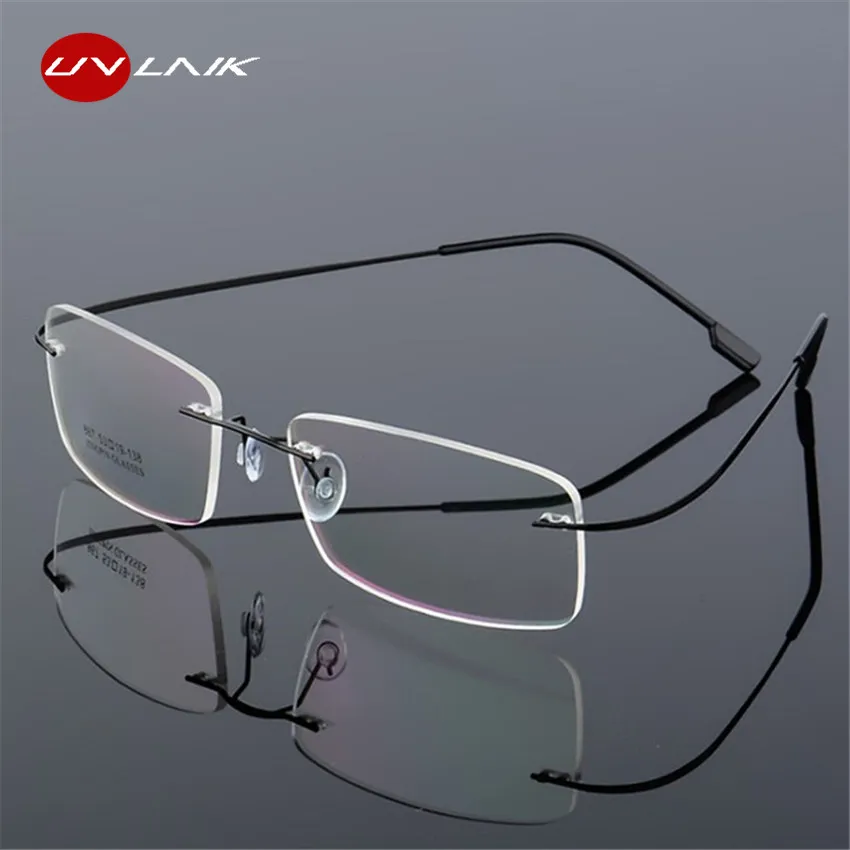 Titanium Rimless Eyeglasses Frames For Women And Men Flexible Optical ...