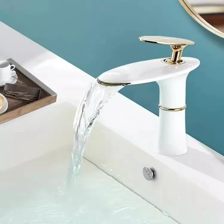 Waterfall Basin Faucet White Gold Hot Cold Mixer... From Dh4402004, $68 ...